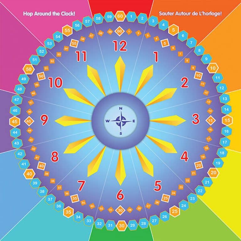 Hop Around the Clock - Telling Time Games | Jump2Math Sensory Paths ...