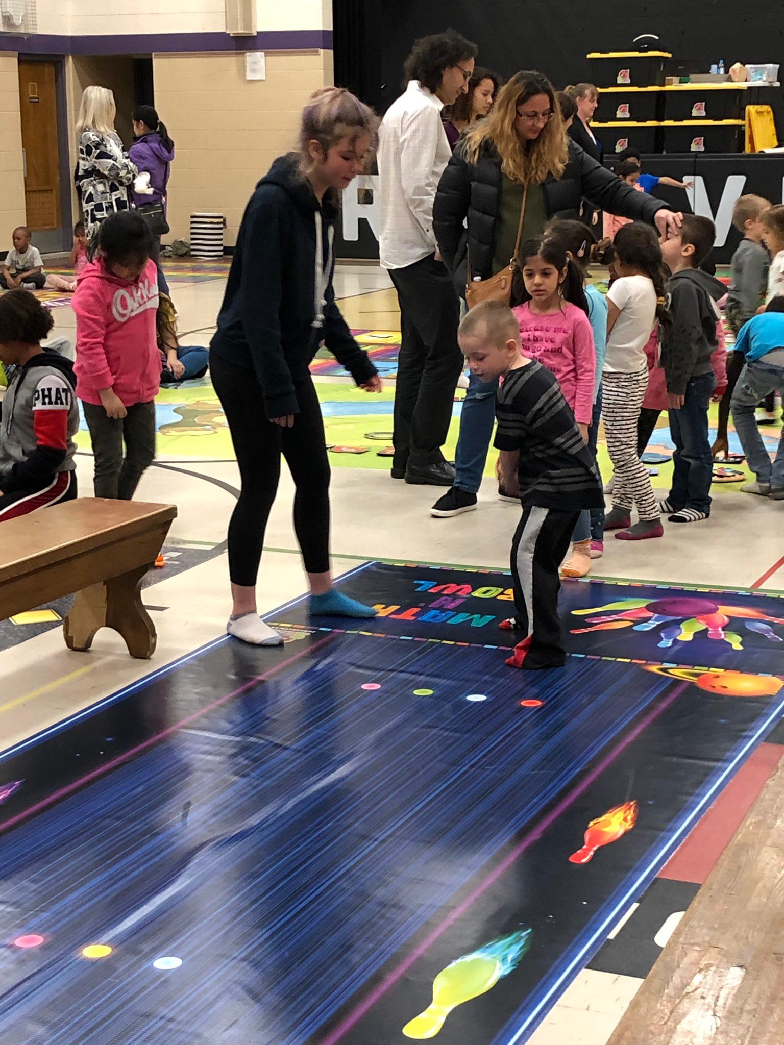 Bowling Math Games Neon | Jump2Math Sensory Paths & Physical Math