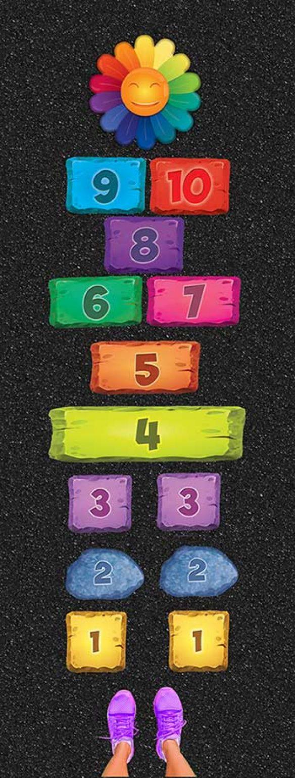 Hopscotch Ideas for Kids | Jump2Math Sensory Paths & Physical Math