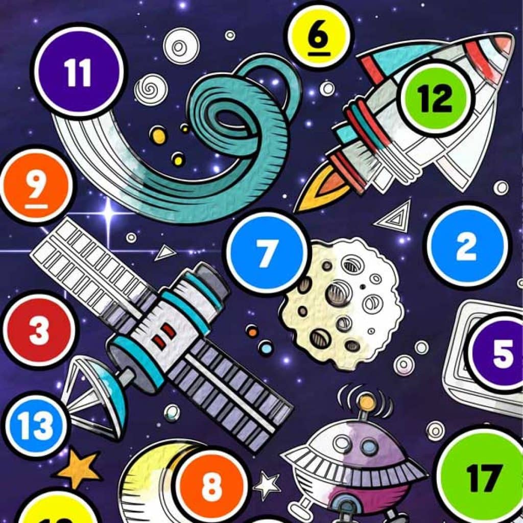 Paint By Math Cosmos | Jump2Math Sensory Paths & Physical Math