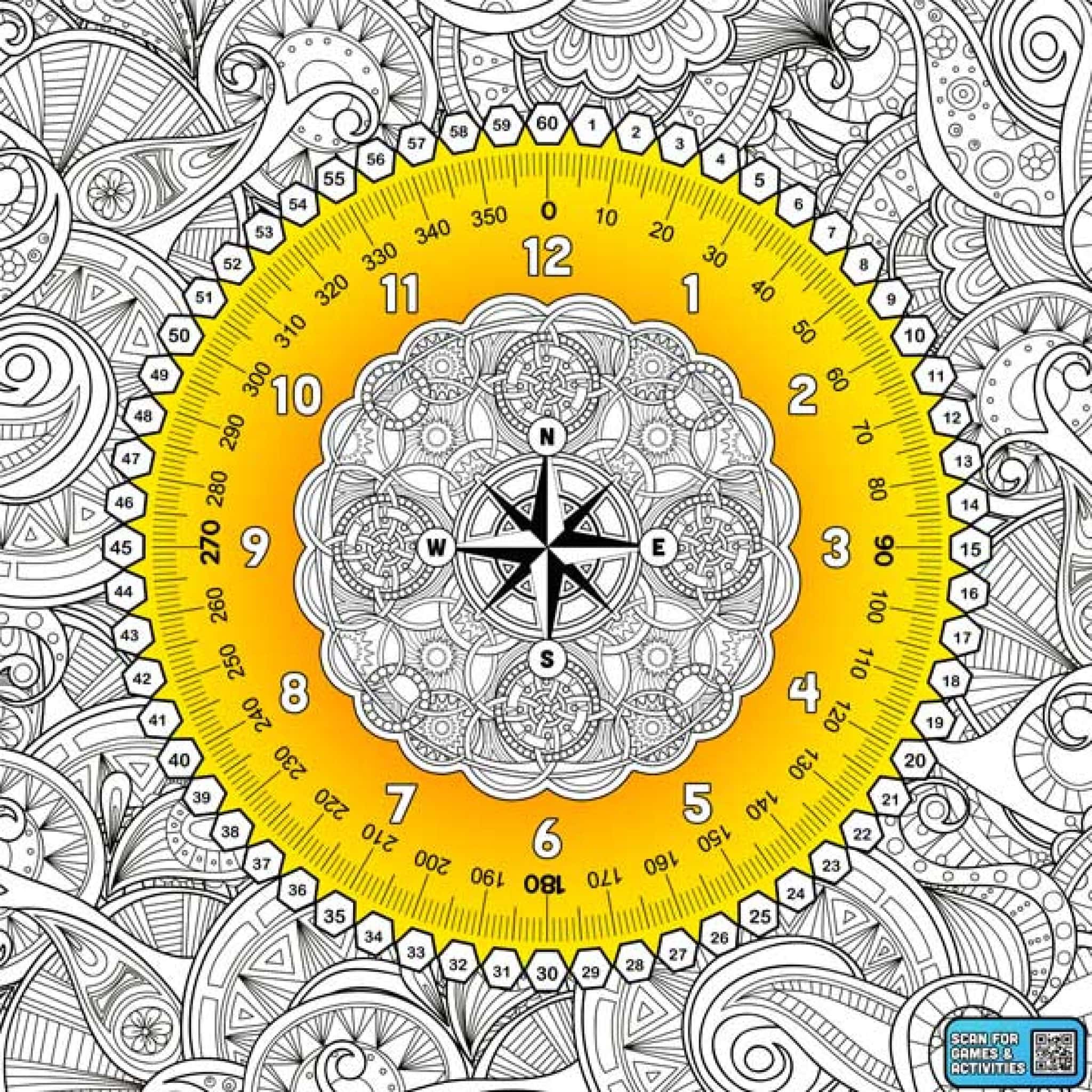 Paint By Math Clock | Jump2Math Sensory Paths & Physical Math