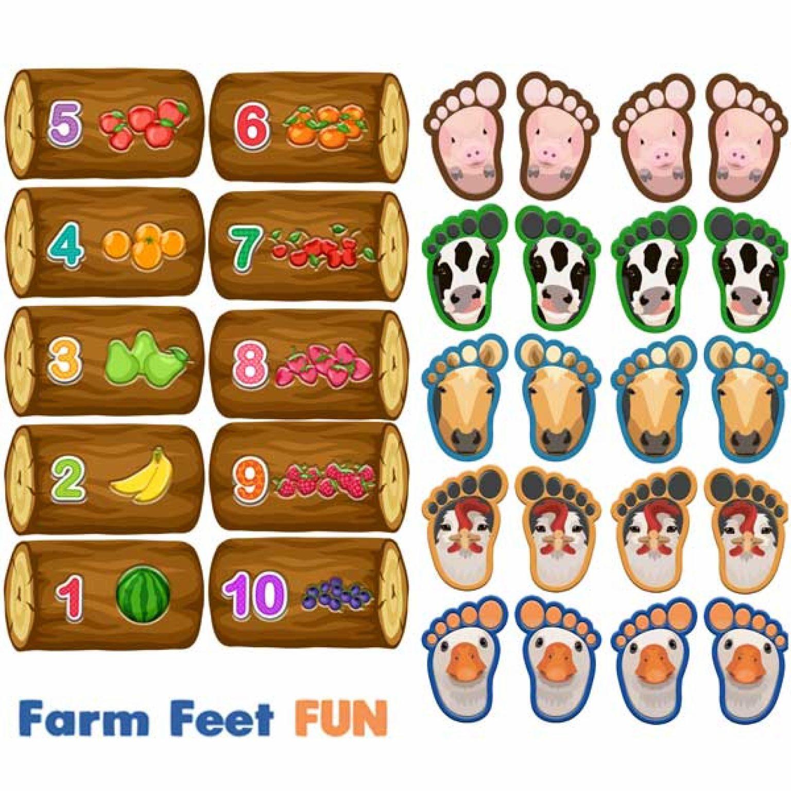 Farm Feet FUN Activity PACK | Jump2Math Sensory Paths & Physical Math