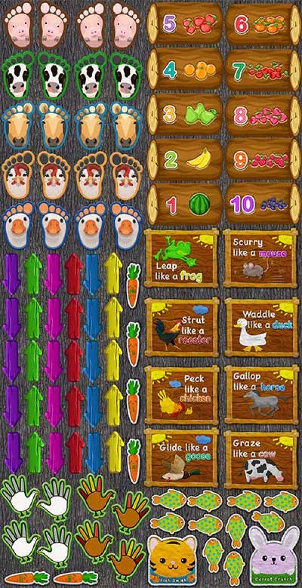 Farm Feet FUN Activity PACK | Jump2Math Sensory Paths & Physical Math