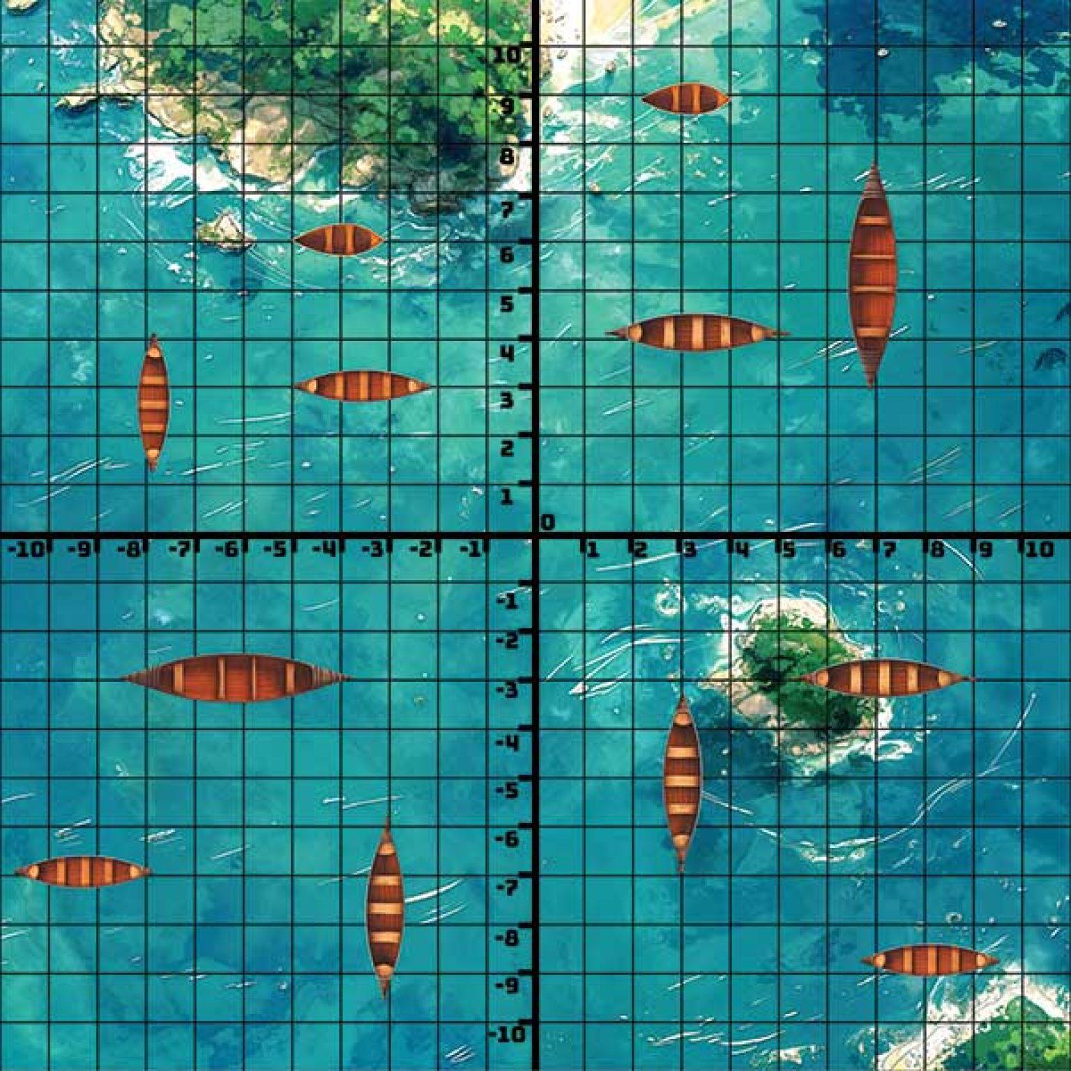 Canoe Cartesian Coordinates Game Mat | Jump2Math Sensory Paths ...